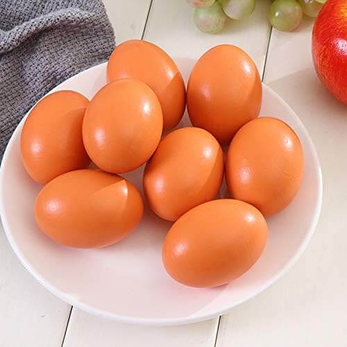 Wooden Eggs，Fake Eggs, 6 pcs - Chickcozy